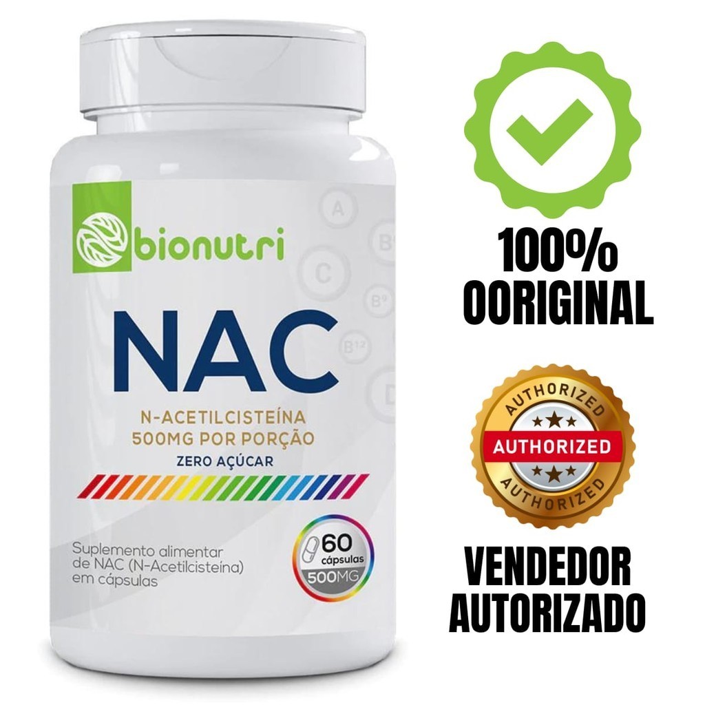 Nac N-Acetilcisteína vigor e imunidade 60 Cápsulas 500mg | Shopee Brasil