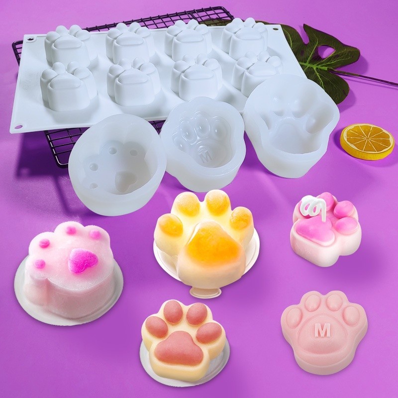 Molde de Mousse de Pata de Gato Molde de Silicone para Bolo de Pata de ...