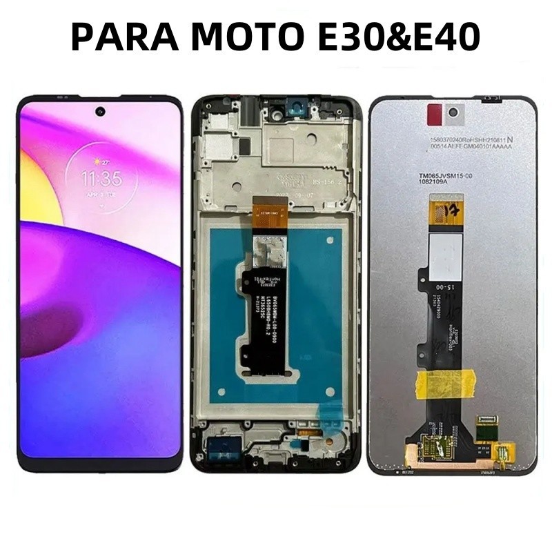 Vivid Display Para Moto E30&E40 Compativel XT2158-6 Xt2159 Frontal Tela Com Aro 6.5" Nova Lcd ...