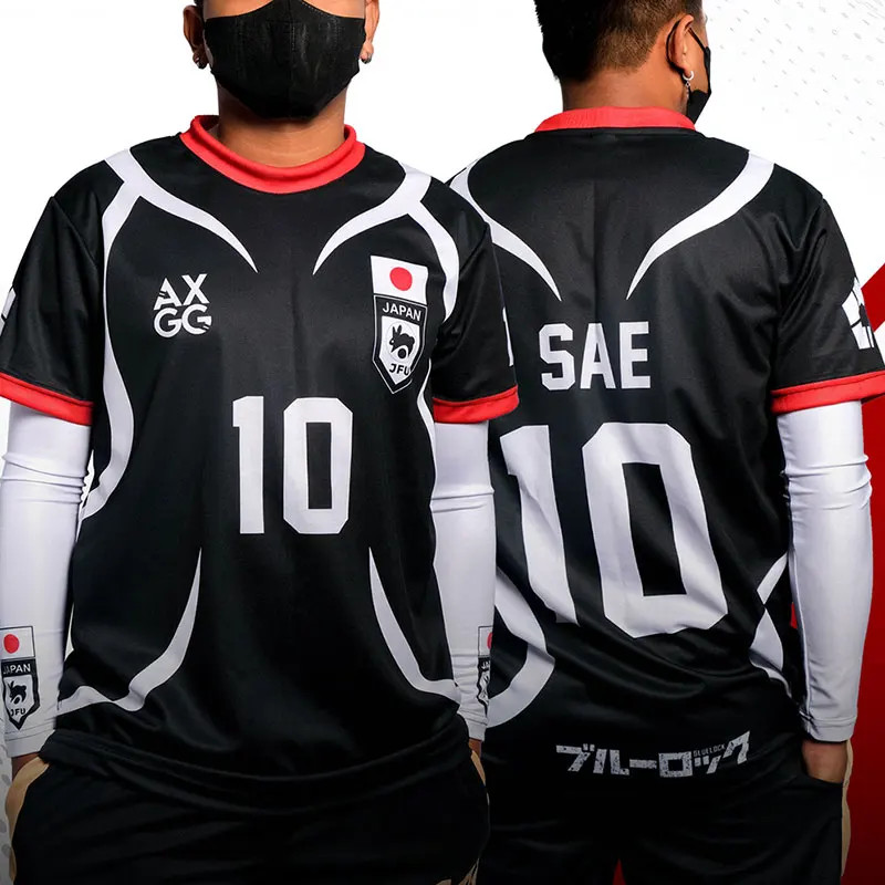 Blue Lock Japão U20 Preto Dos Desenhos Animados Anime Cosplay Camisa ...