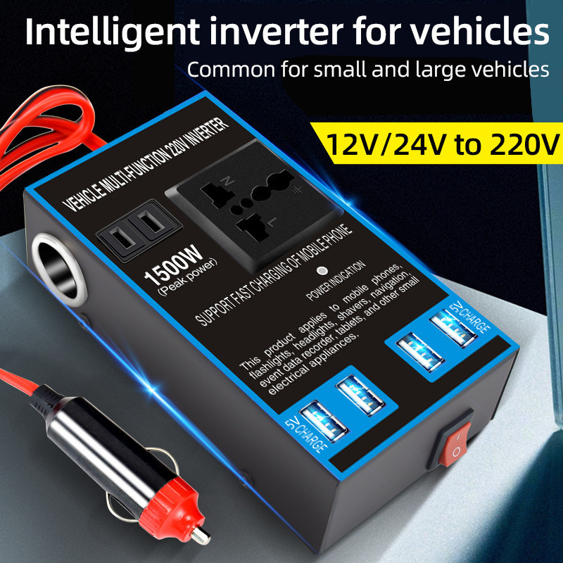 Conversor Inversor De Carro 12V 24V Para 220v Carregador De Carro Transformador Tomada De ...