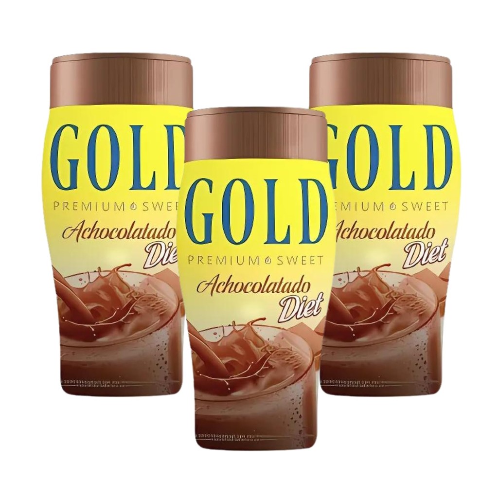 Kit 3 Achocolatado em Pó Diet Gold 200g | Shopee Brasil