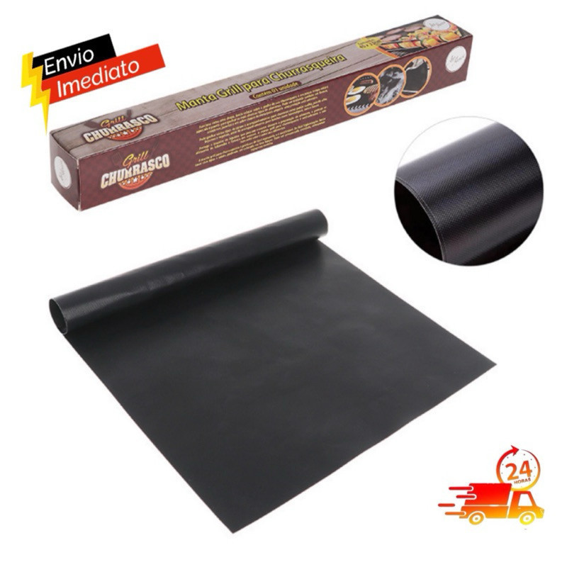 Manta Churrasqueira Teflon Multiuso Antiaderente para Churrasco e Grill ...