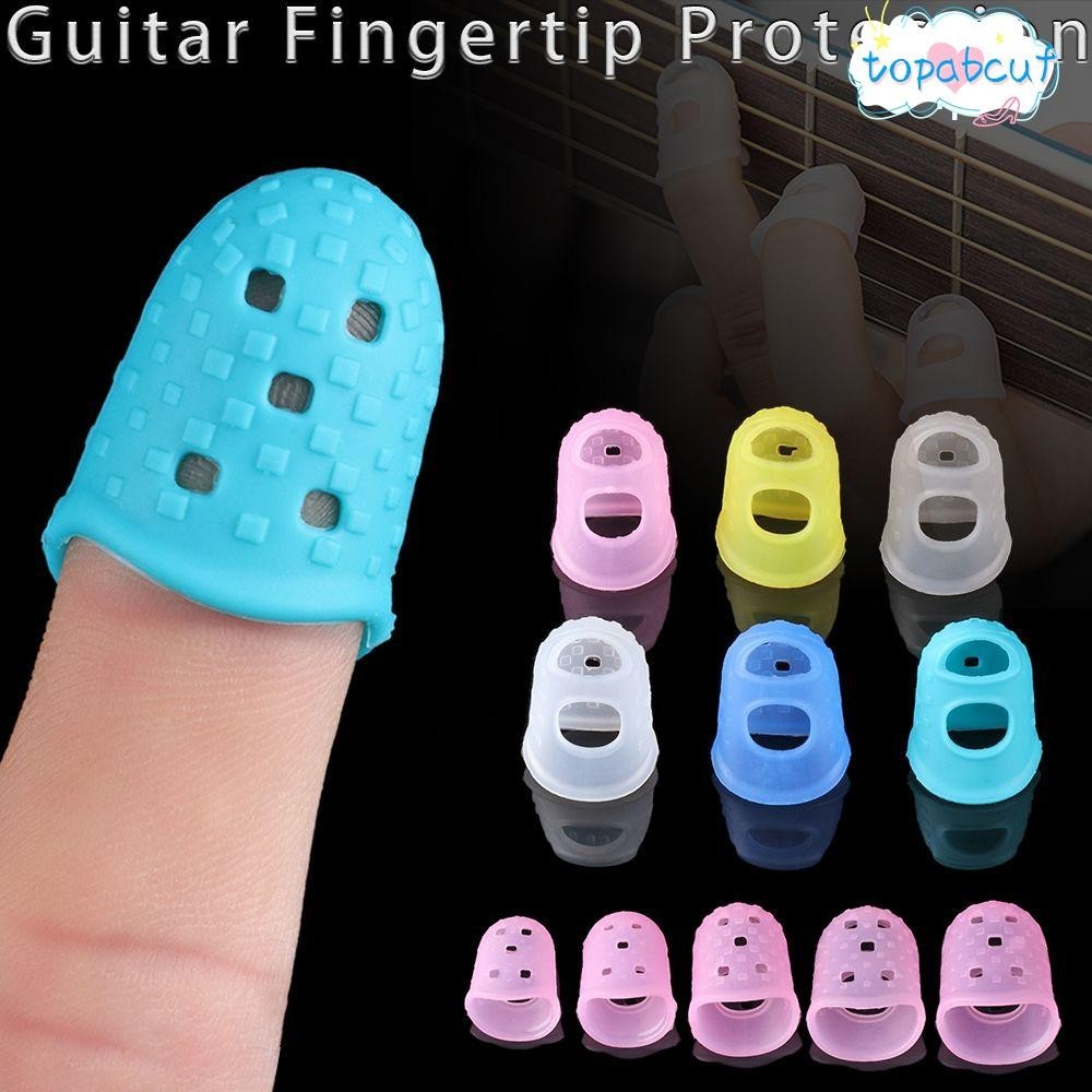 TOP 4 Pçs/set Guitarra Fingertip Protection Silicone 6 Cores ...
