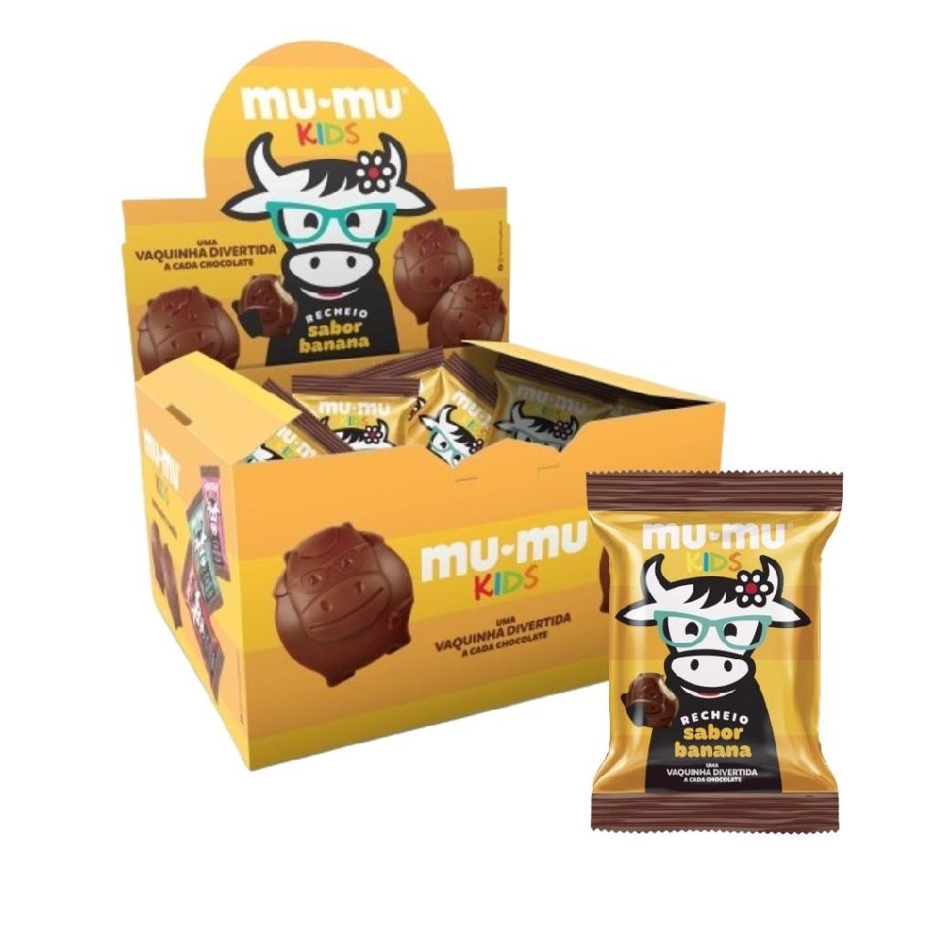 Chocolate Recheado Mu-Mu Kids Banana 15,6g Display C/24 Unidades ...