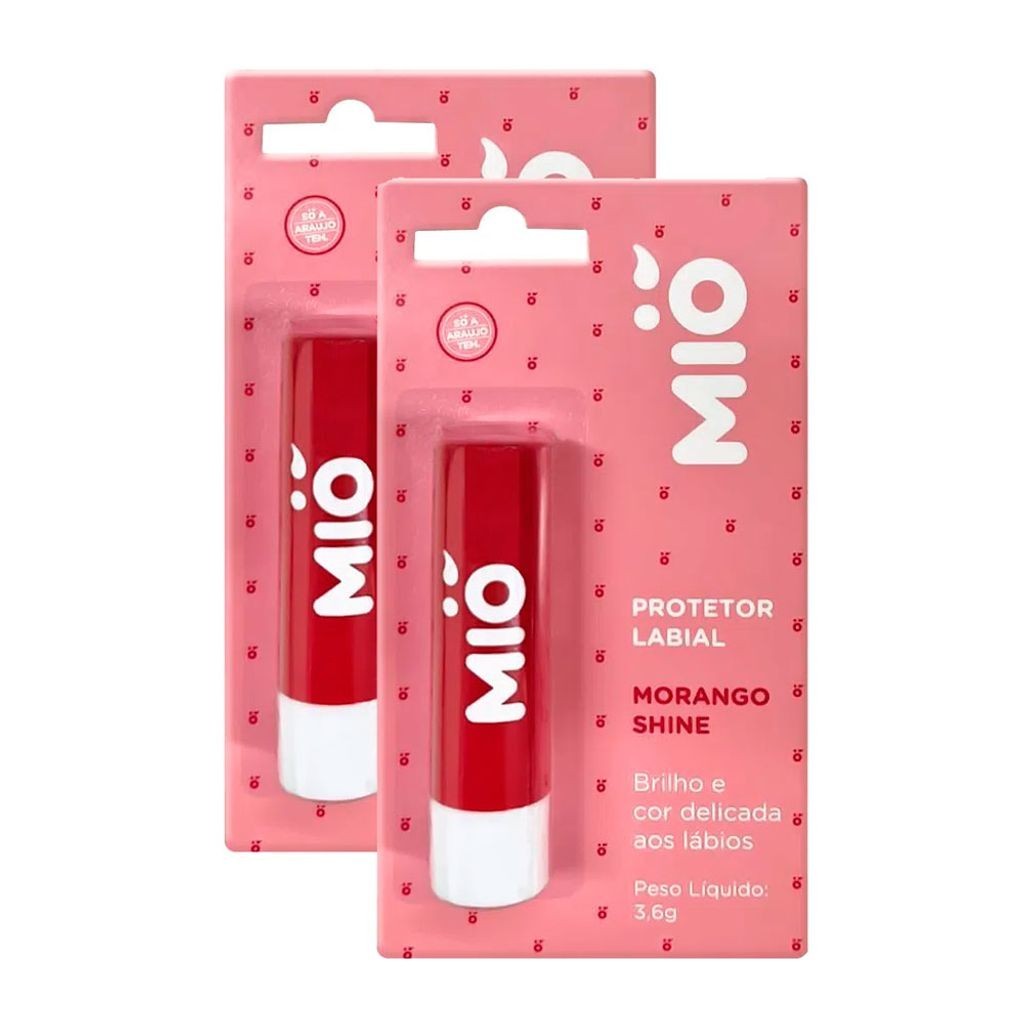Kit 2 Protetor Labial Mió Sabor Morango Shine 3,6g | Shopee Brasil