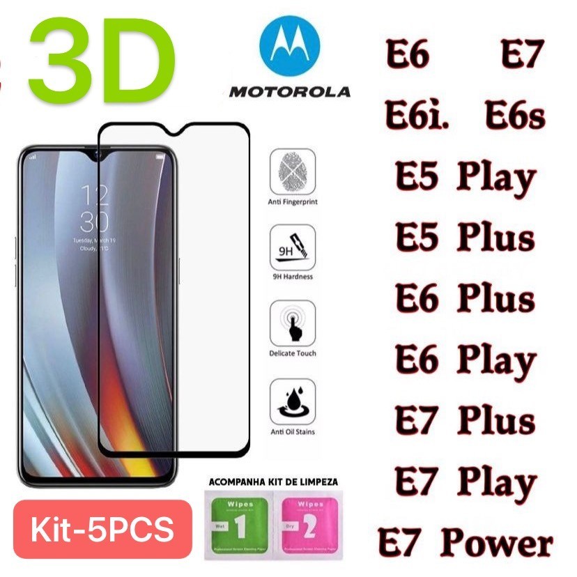 PELÍCULA DE VIDRO 3D PARA MOTO E5PIAY/E5PLUS/E6/E6I/E6S/E6PLAY/E6PLUS/E7/E7PLUS/E7POWER | Shopee ...