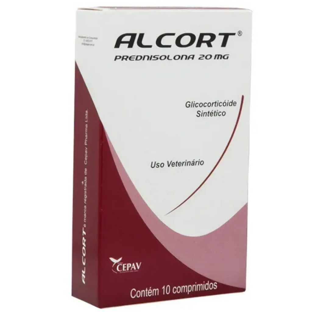 Alcort 20mg - Prednisolona Para Caes 10 Comprimidos - Cepav | Shopee Brasil