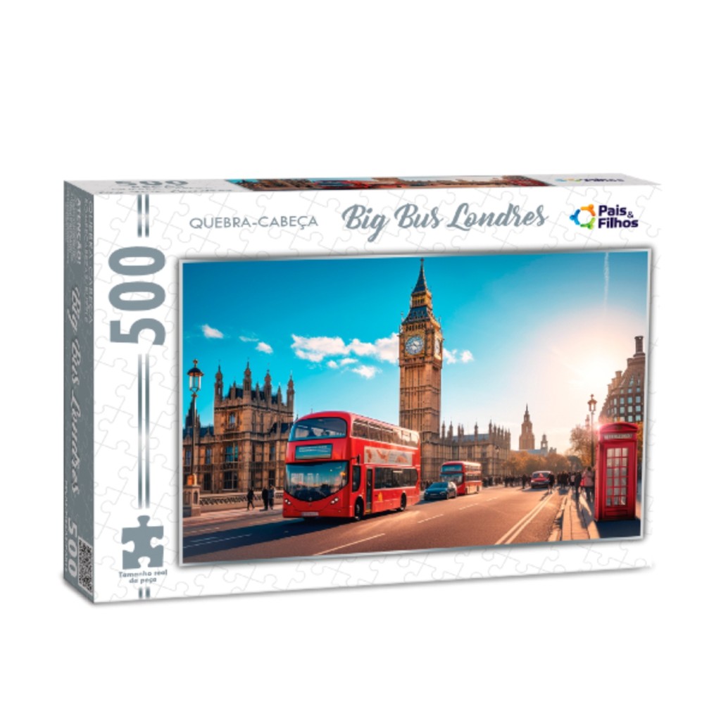 Quebra-cabeça Big Bus Londres 500 Peças Pais E Filhos | Shopee Brasil