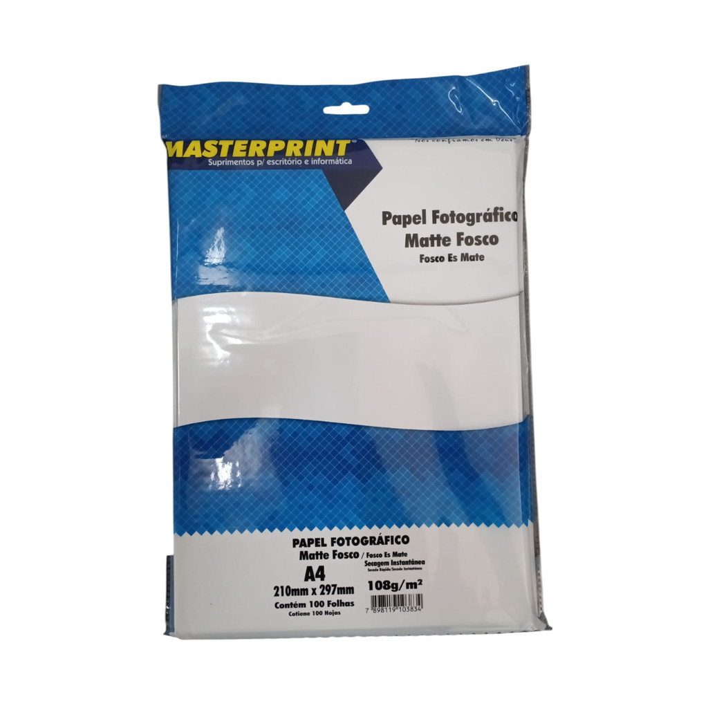 Papel Fotográfico Especial Matte 108g 100 Folhas Masterprint | Shopee ...