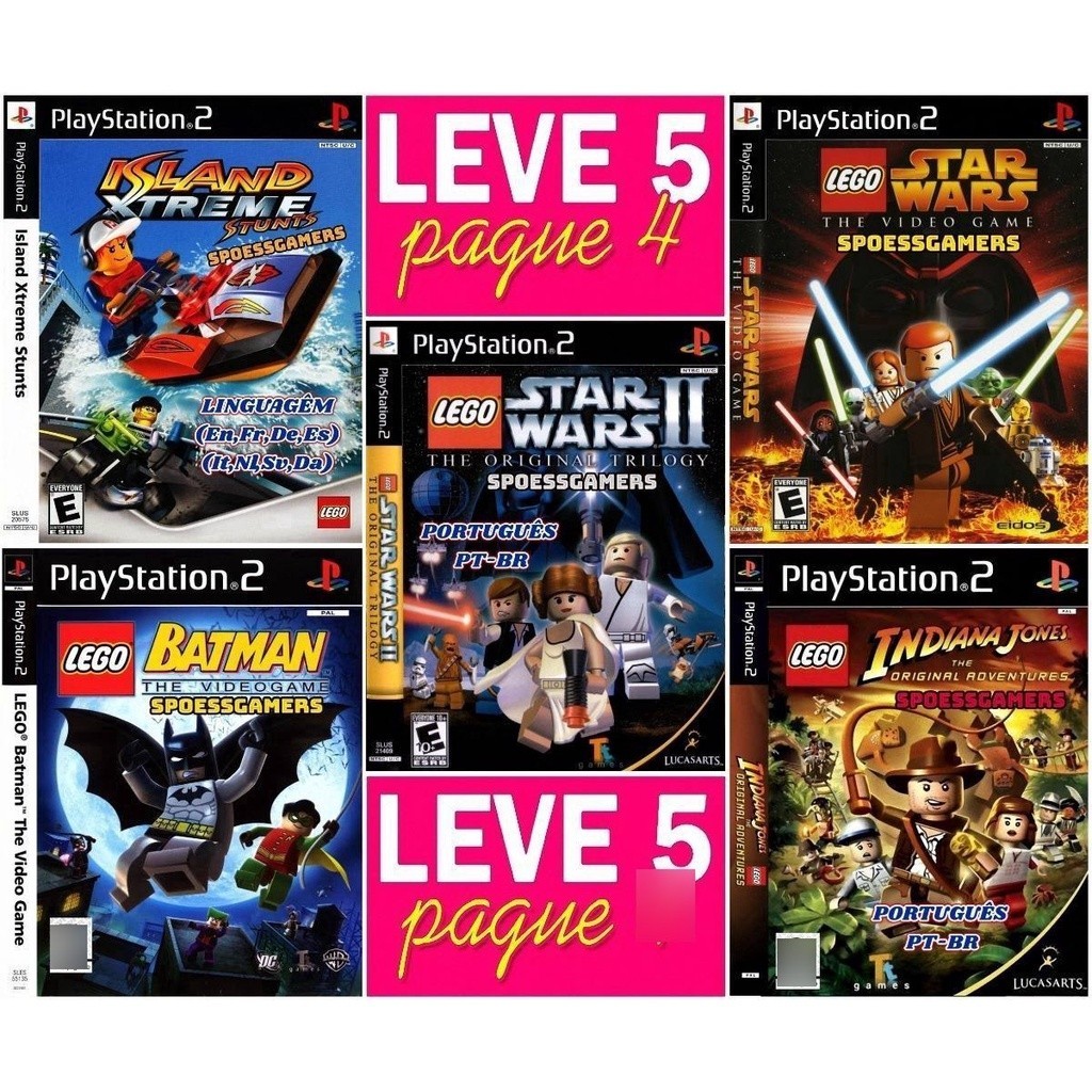 Lego Coleção Infantil (5 Jogos) Ps2 Desbloqueado Patch | Shopee Brasil