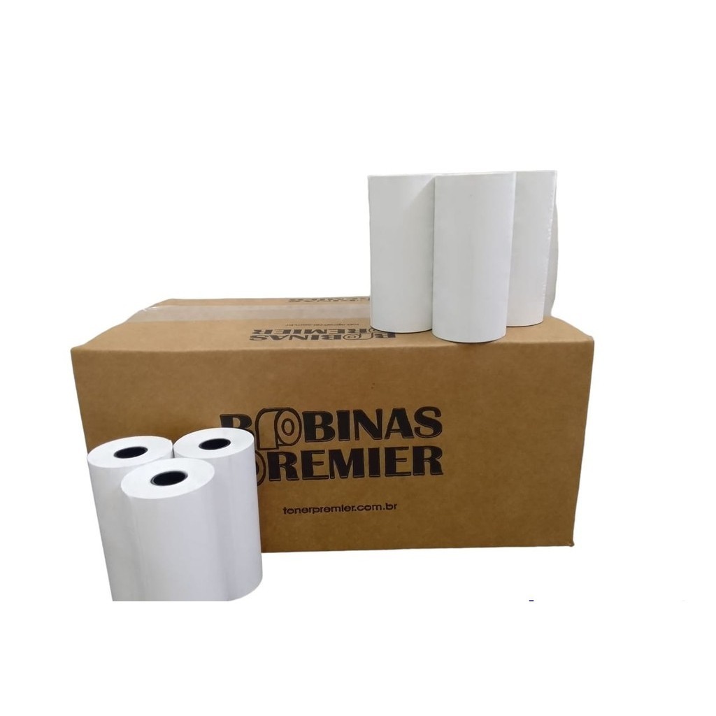 100 Rolos Bobina Térmica 80x20 Branca Impressora Mobile | Shopee Brasil