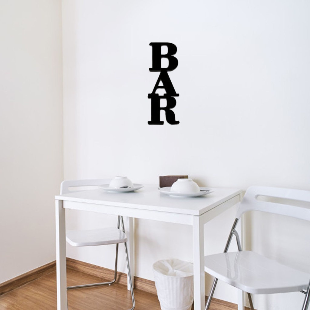 Aplique De Parede Bar Letras Palavras em Mdf 3mm Preto Comércio Bebidas ...