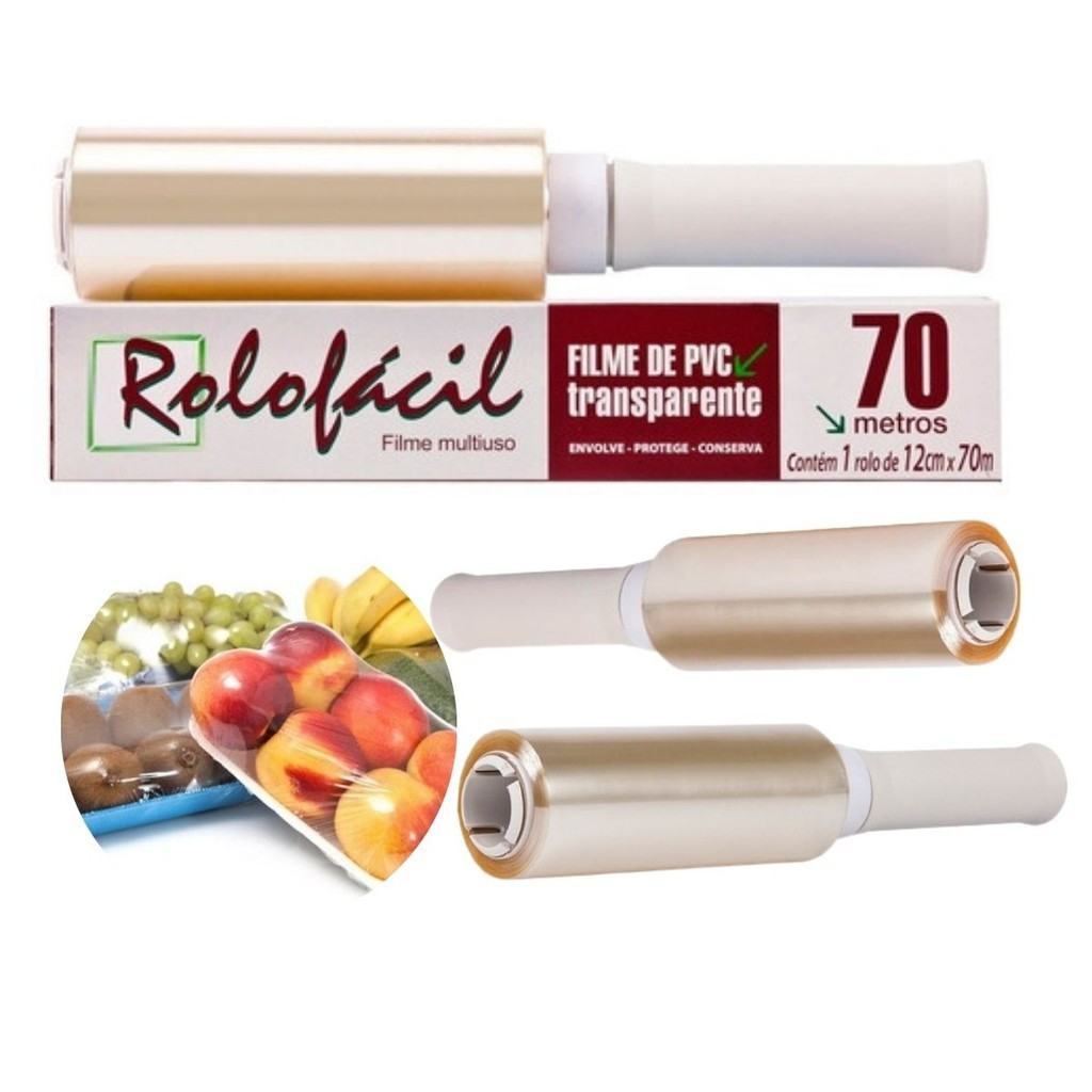 12Un Filme Rolo PVC 12x70m Rolo Fácil Transparente Com Cabo | Shopee Brasil
