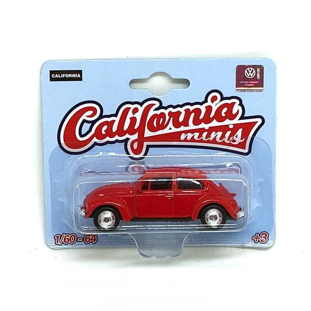 Miniatura Volkswagen Fusca Vermelho Califórnia Minis 7cms | Shopee Brasil