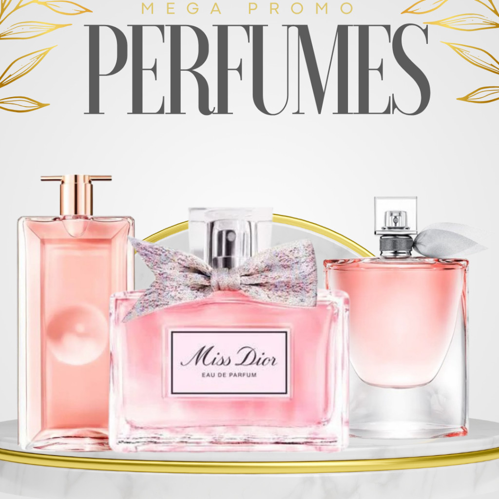 Conjuto 3 perfumes feminino: Idole, La Vie, Miss Dior, envio imediato ...