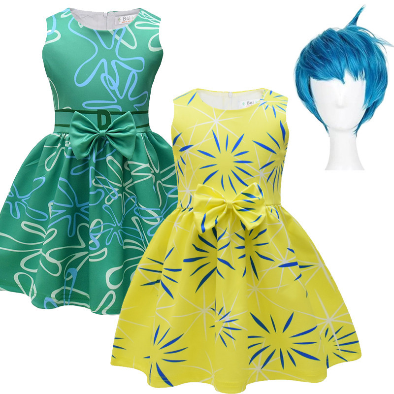 Disgust Joy Cosplay Kids Dress Costume Movie Inside Out 2 Roleplay ...