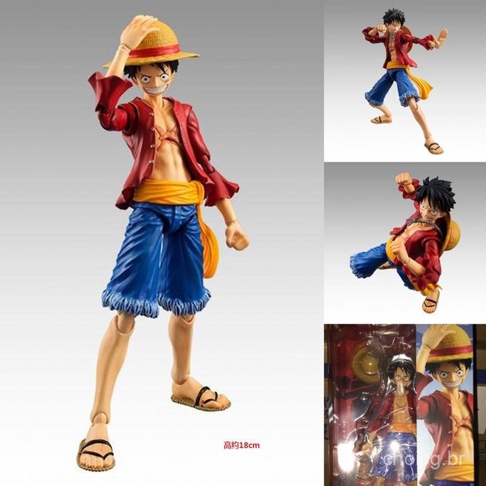Macaco D . Luffy Boneco One Piece Articulado + Acessórios 18 cm Action ...