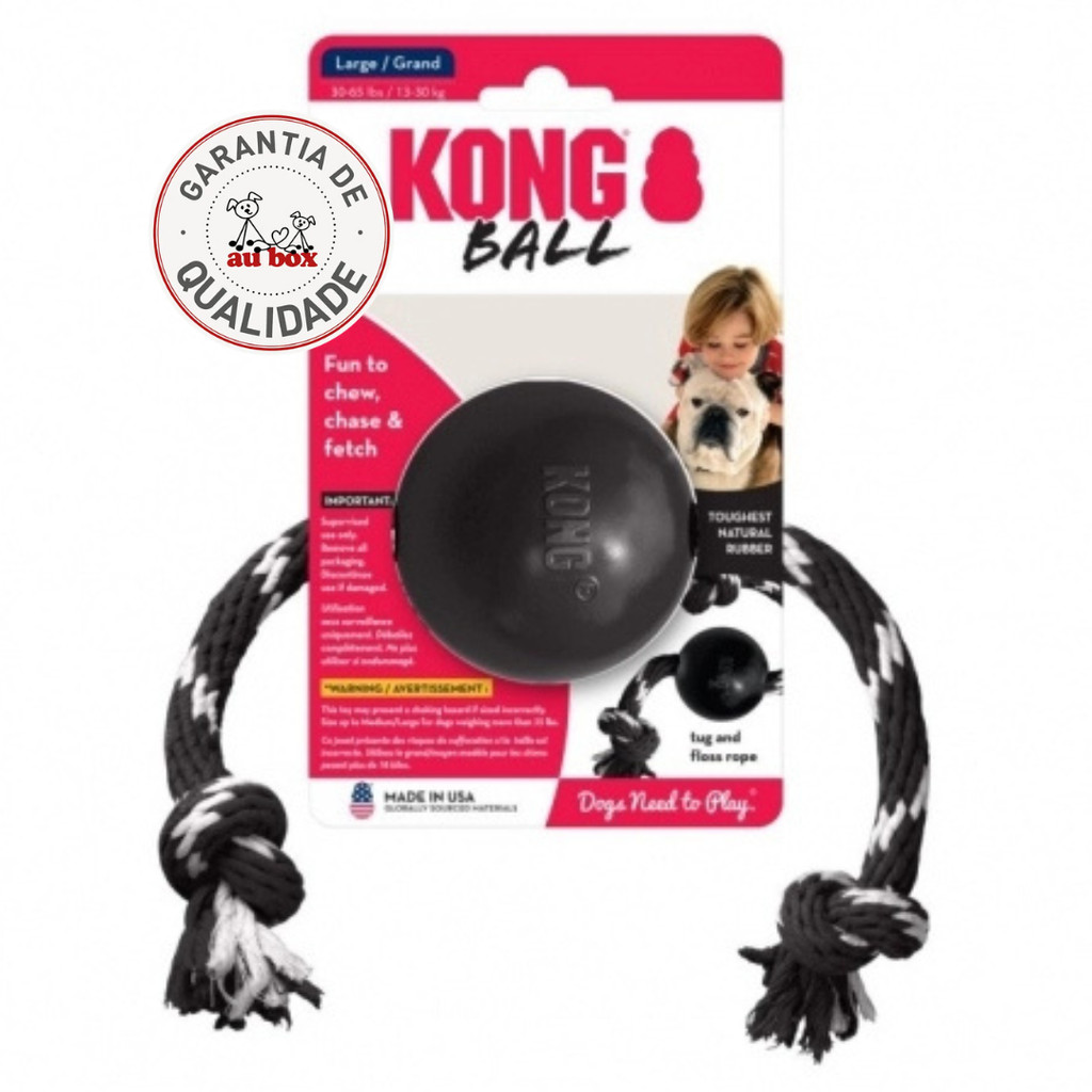 BOLA COM CORDA RESISTENTES - KONG EXTREME BALL WITH ROPE - G | Shopee ...