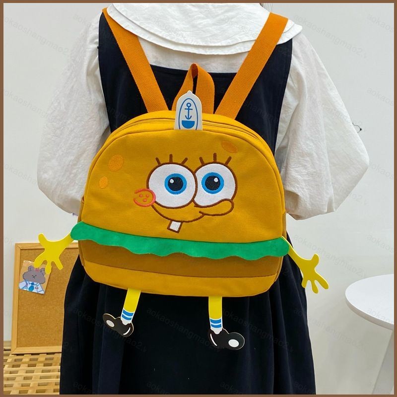HK2 Bob Esponja Calça Quadrada Mochila Para Mulheres Estudante Grande ...