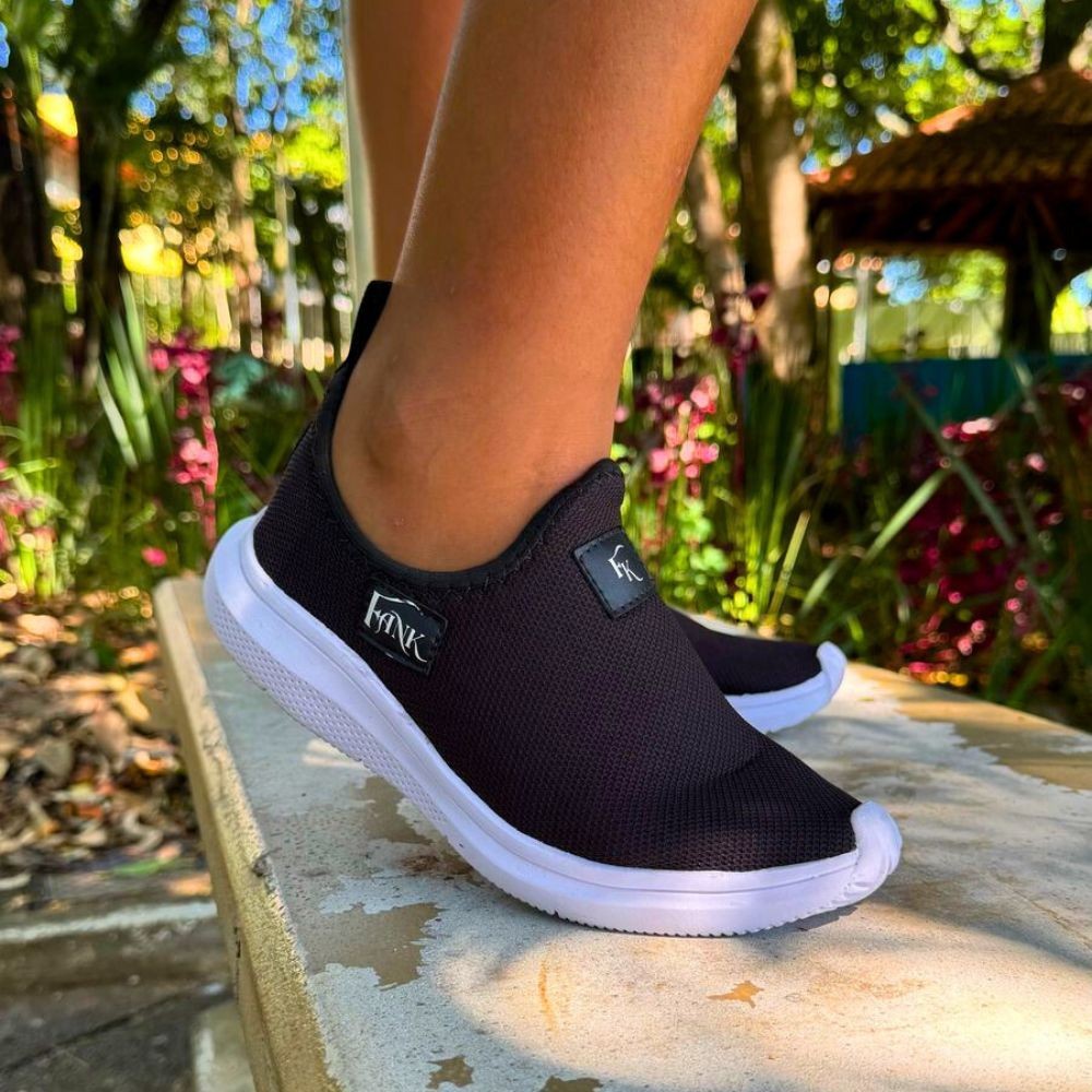 Tênis Meia Feminino Sapatilha Calce Fácil Ortopédico leve e Confortável ...