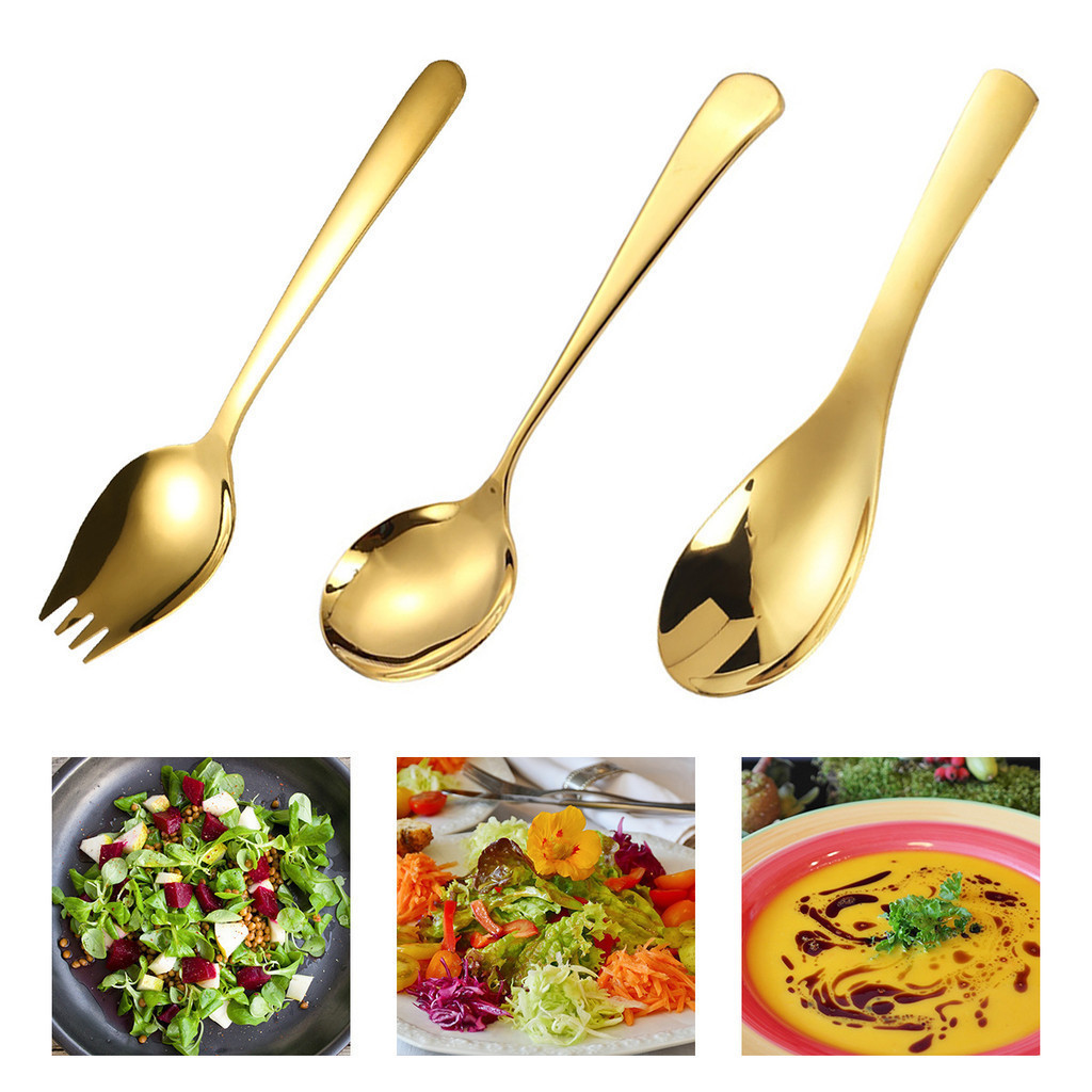 KIT3 Talheres Incluir 2Peças Concha de Sopa e 1Peças Garfo Para Salada ...