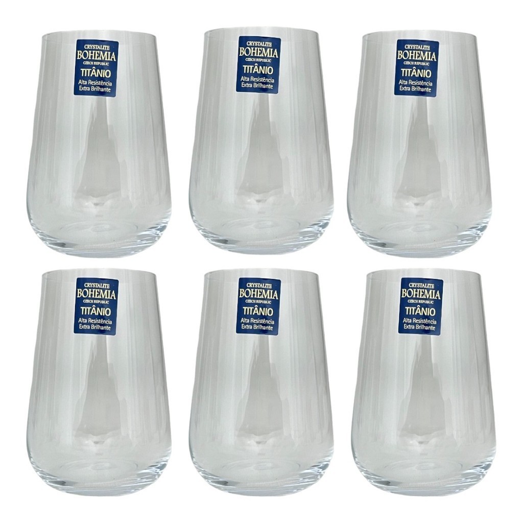 Jogo 6 Copos Cristal Whisky Drinks 300ml Bohemia Linha Ardea | Shopee Brasil