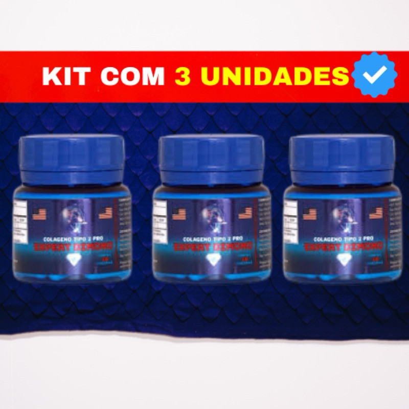 Kit 3 Unidades - Colágeno Tipo 2 Expert Dimond Pro + Pea | Shopee Brasil
