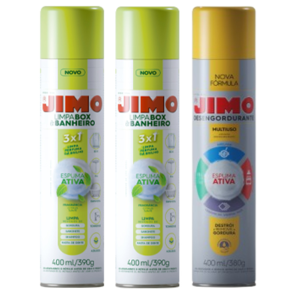 Kit Jimo Limpeza Eficaz 1 Desengordurante 2 Limpa Box E Banheiro | Shopee Brasil