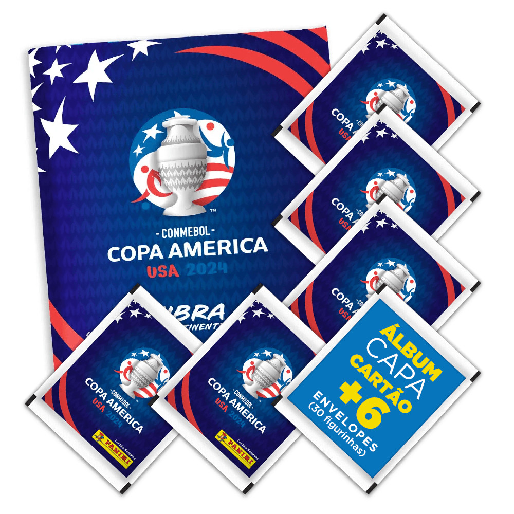 Conmebol Copa América 2024 - Álbum Capa Cartão 06 envelopes (30 ...