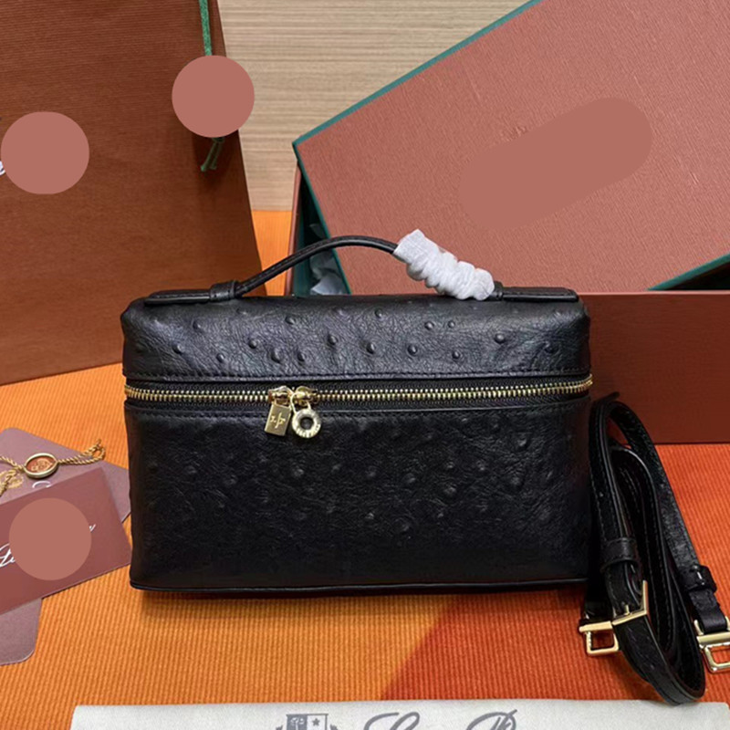 Lancheira Lp Lancheira Novo Estilo loro piana Lona Avestruz Padrão Mala ...