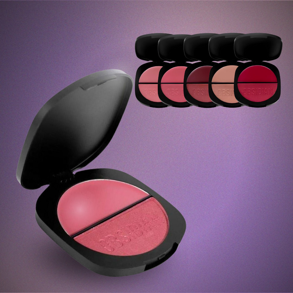 Blush Duo Obsidian 2 Em 1 Gemini Ruby Rose Textura Fina Compacto Cremoso Brilho Versátil ...