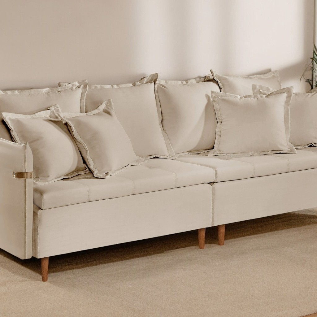 Sofá Fixo Atlas 3 Lugares Luxo 1,80 M | Shopee Brasil