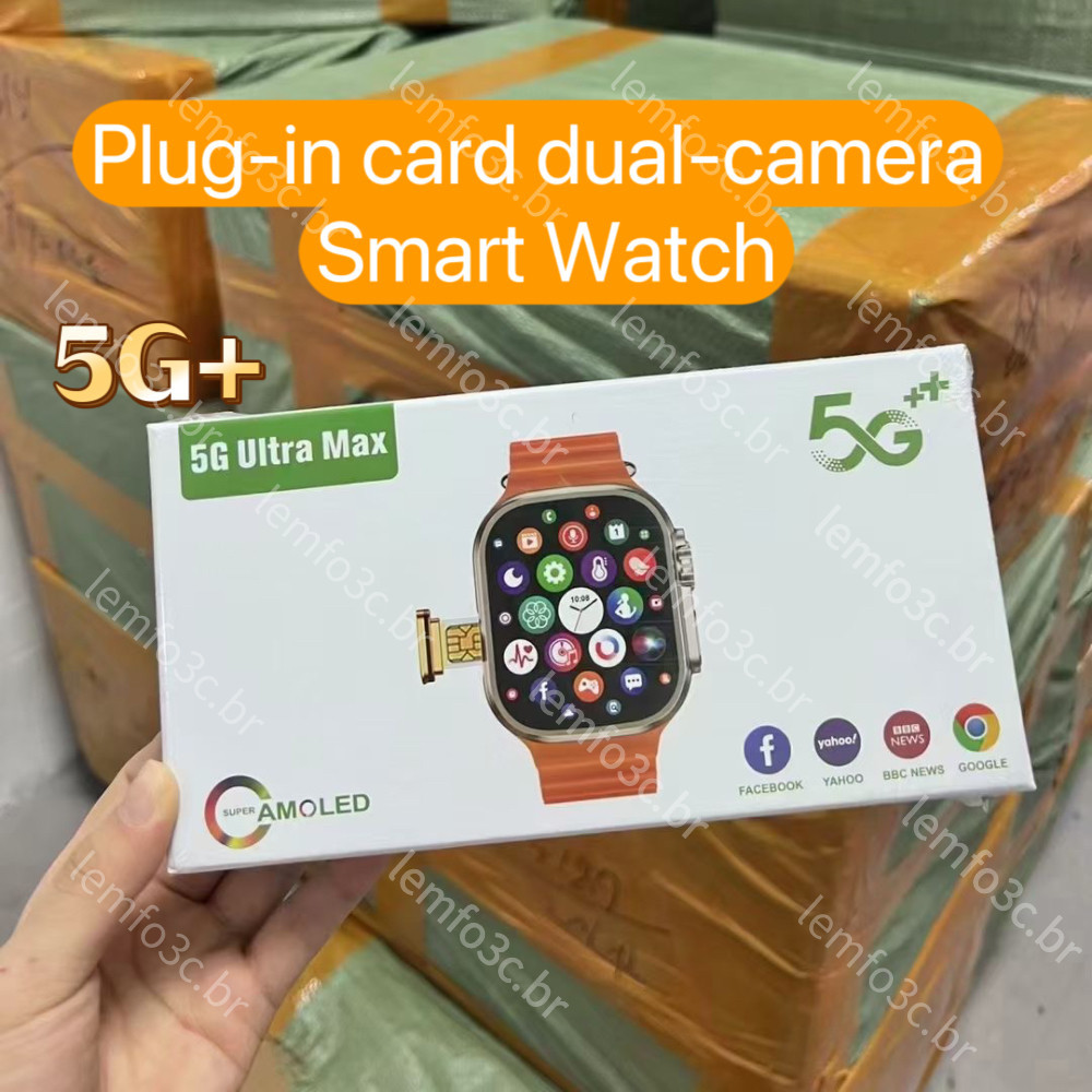 5G Ultra max Smartwatch Com Slot Para Cartão SIM Câmera Wifi Smart ...