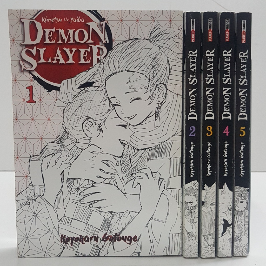 Demon Slayer Mangá com 5 Volumes autor Koyoharu Gotouge | Shopee Brasil
