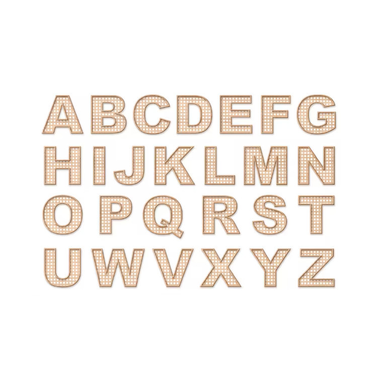 Letra Alfabeto 35 cm Palha Indiana Rattan em Mdf | Shopee Brasil