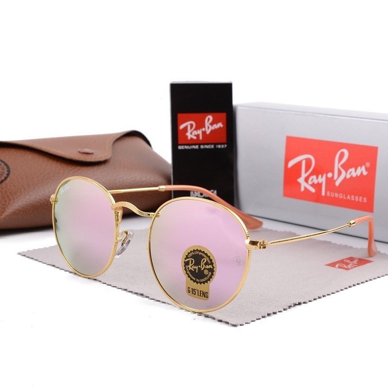 Clássico Vintage redondo Ray-Ban óculos de sol para homens luxo ...