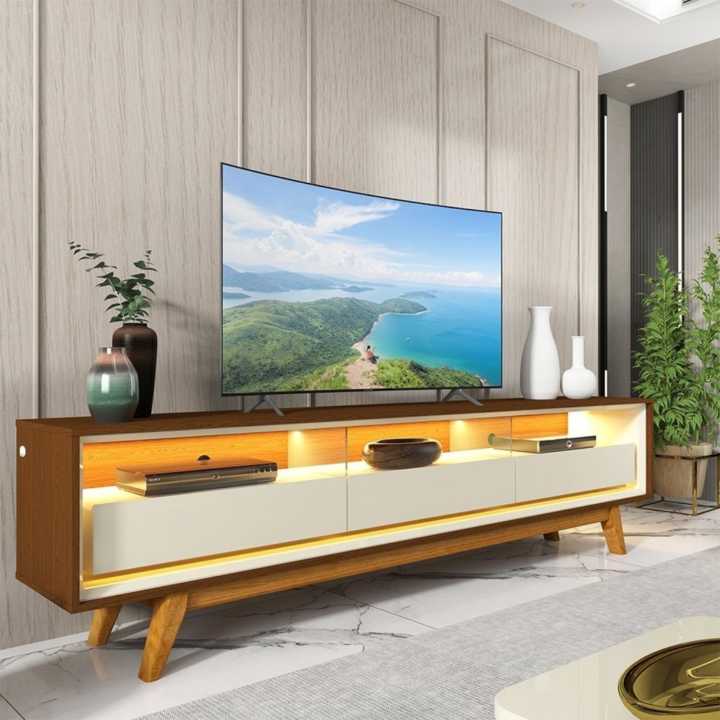 Rack para Tv até 85 Polegadas com Led com Pés Requinte 212cm 100% MDF | Shopee Brasil