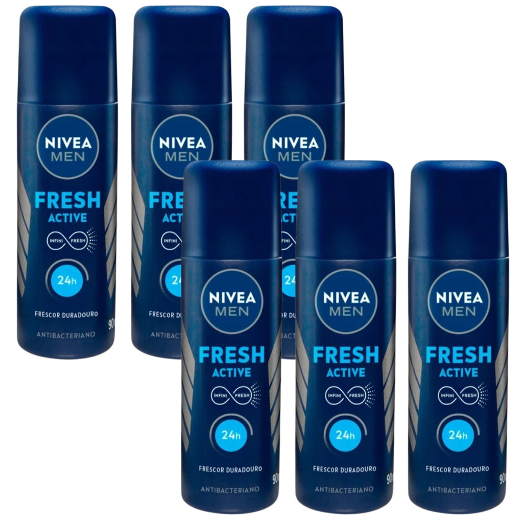 Kit 6 Desodorante Nivea Fresh Active 90ml | Shopee Brasil