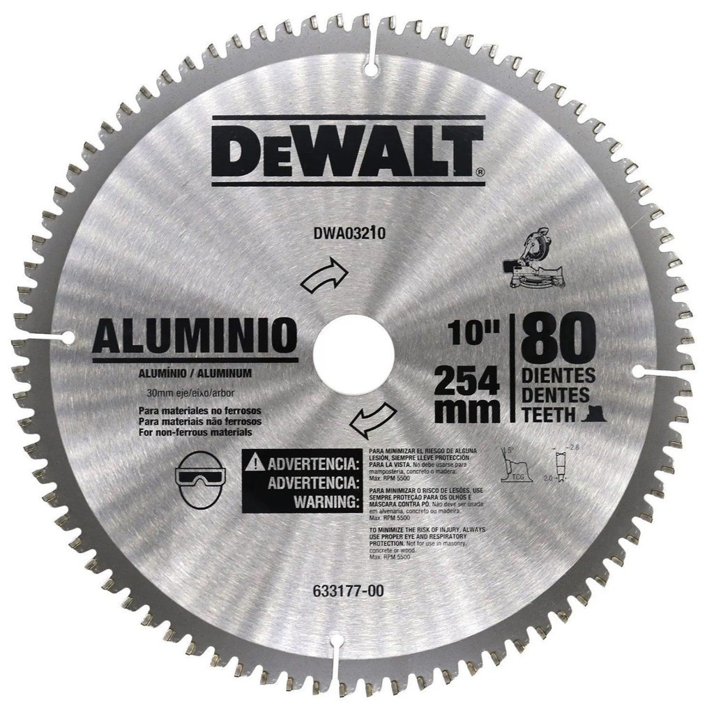 Lâmina Serra Esquadria 10" 80 Dentes Aluminio DWA03210 DeWalt | Shopee ...