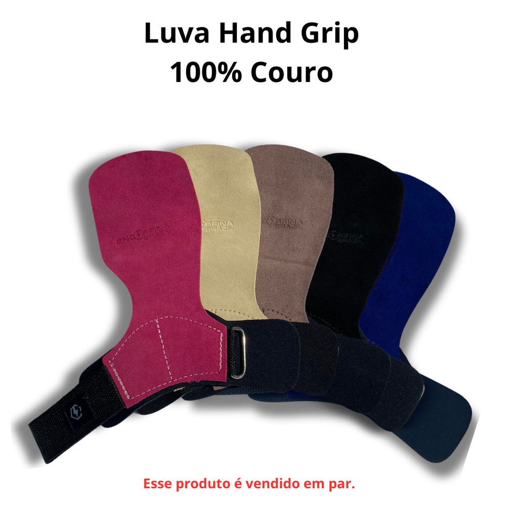 Luva Hand Grip 100% Couro sem furo com Neoprene para Crossfit e ...