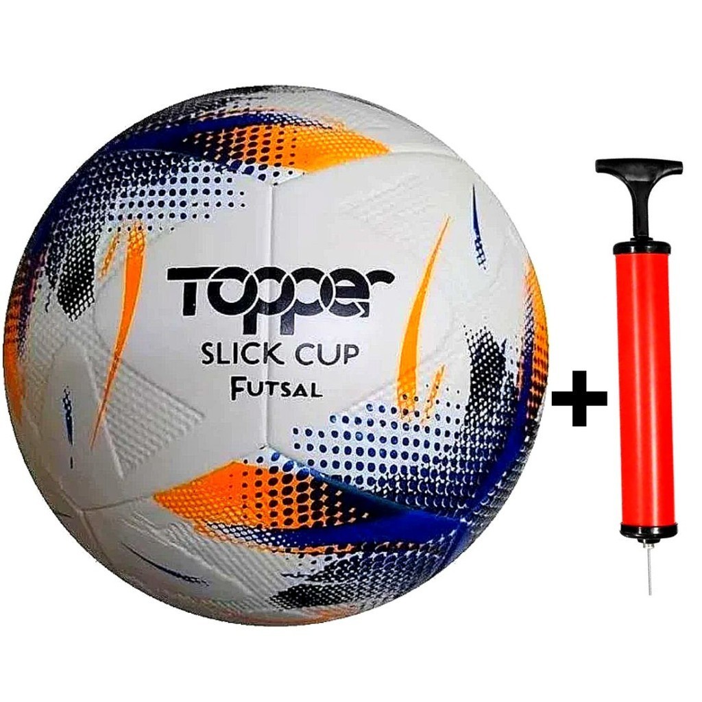 Bola de Futebol Futsal Oficial Topper + Bomba Original Resistente ...