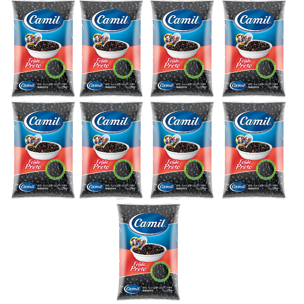 KIT 9 FEIJAO PRETO TP-1 CAMIL 1-KILO PC. | Shopee Brasil