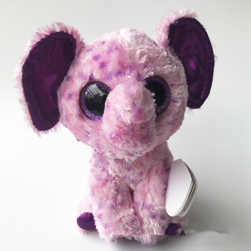 15CM Ty Beanie Ellie Glitter Big Eyes Elephant Plush Toy Boneca De Pelúcia Super Macia Animal ...