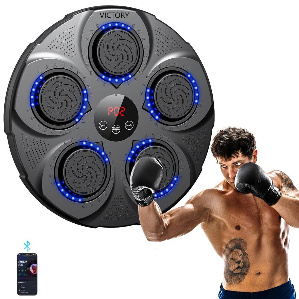 Máquina De Boxe Musical Acende No Ritmo Da Música Com Luva Bluetooth ...