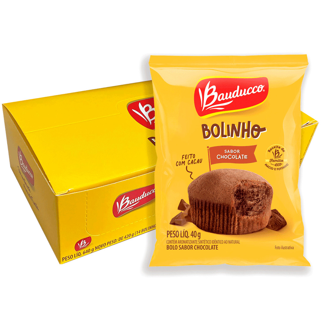 Bolinho Bauducco Chocolate 16x40g | Shopee Brasil