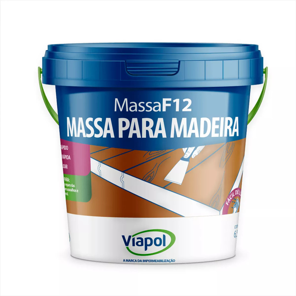 Massa Calafetar F12 Viapol 6,5kg Recuperação Madeira Imbuia alto ...