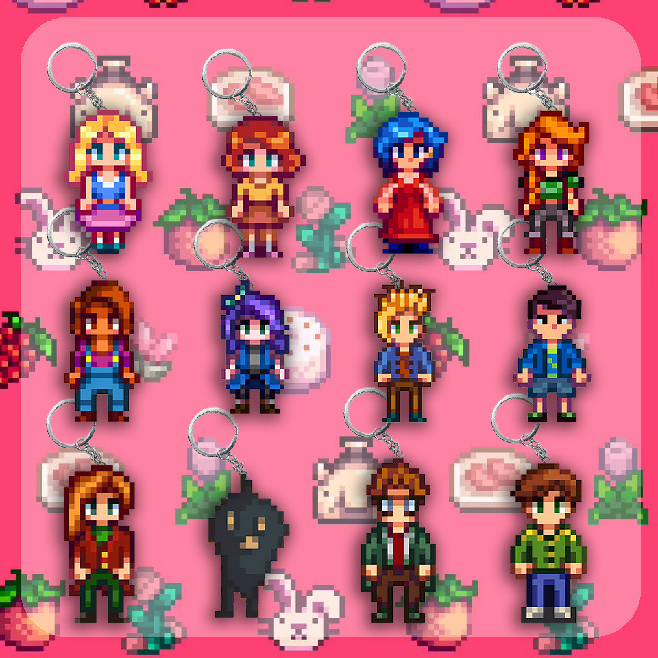 Chaveiro de Acrílico Stardew Valley Haili Sebastian Gyle Sam Otter ...