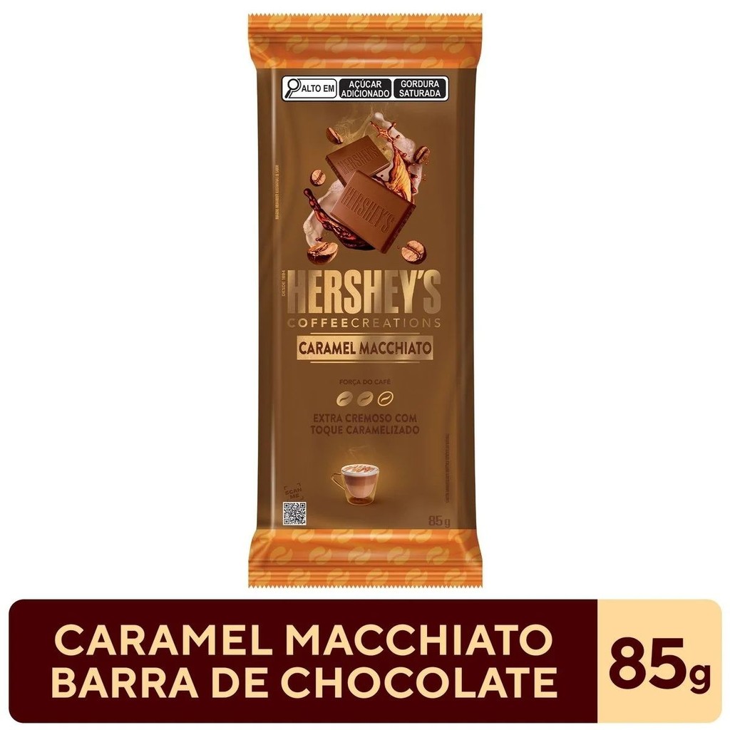 Barra Chocolate Hershey's Coffee Creations Sabor Café Caramel Macchiato 85g | Shopee Brasil
