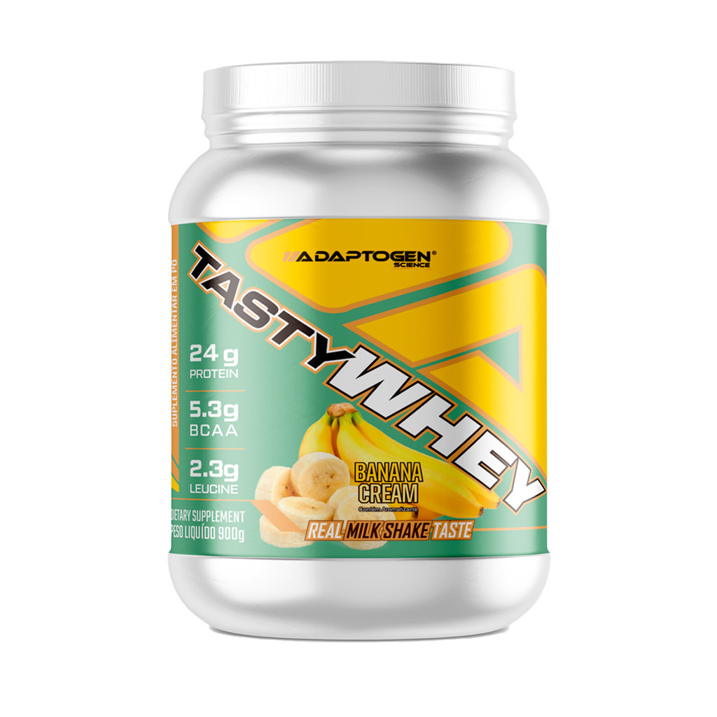 Tasty Whey Protein Banana Cream Milk Shake 900g Adaptogen | Shopee Brasil